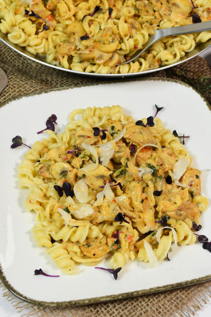 Макарони со крем сос од шампињони и сенф - Bella Kujna